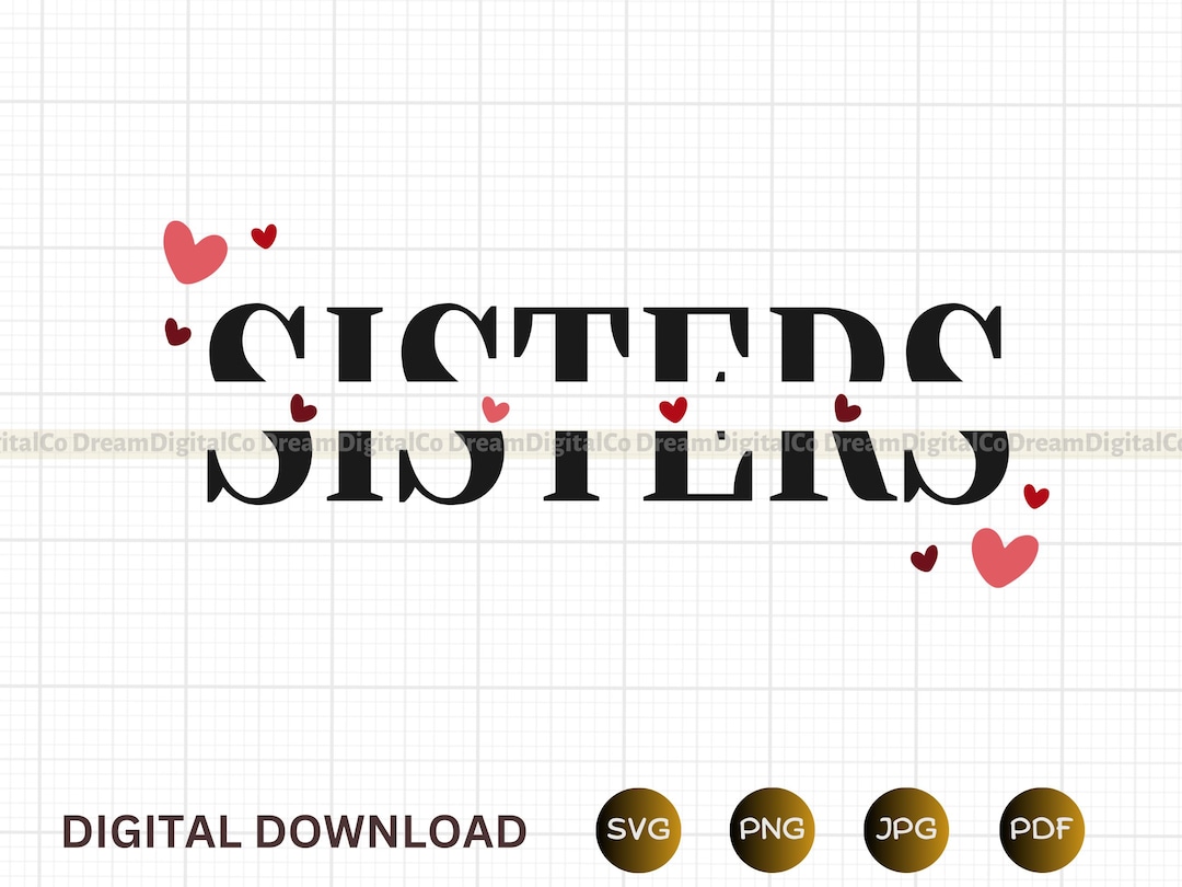 Sister SVG, Sibling Svg, Sister Split Name Frame Svg Cut File, Sister ...