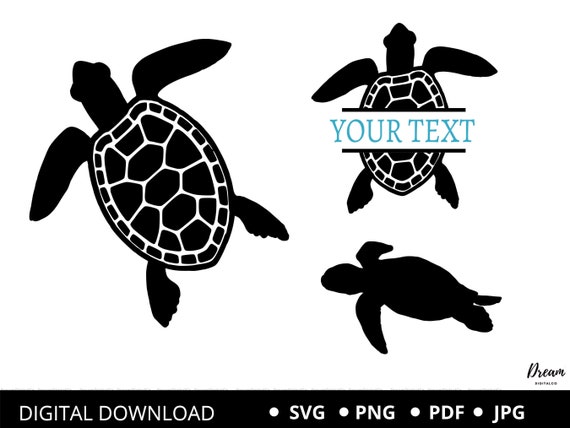 Turtle SVG Tropical Tortoise Svg Sea Turtle Svg Swimming | Etsy