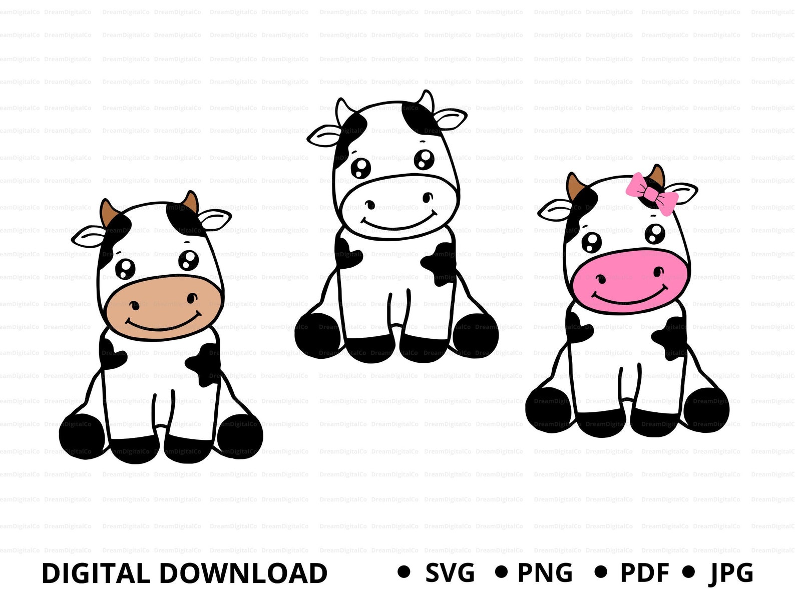 Cara de vaca svg Vaca pequeña svg Vaca svg Vaca clipart | Etsy