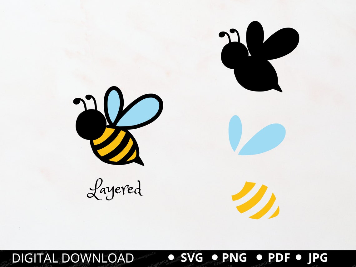 Bee SVG PNG Bumble Bee Honey Bee Svg Layered Cut File Bee - Etsy