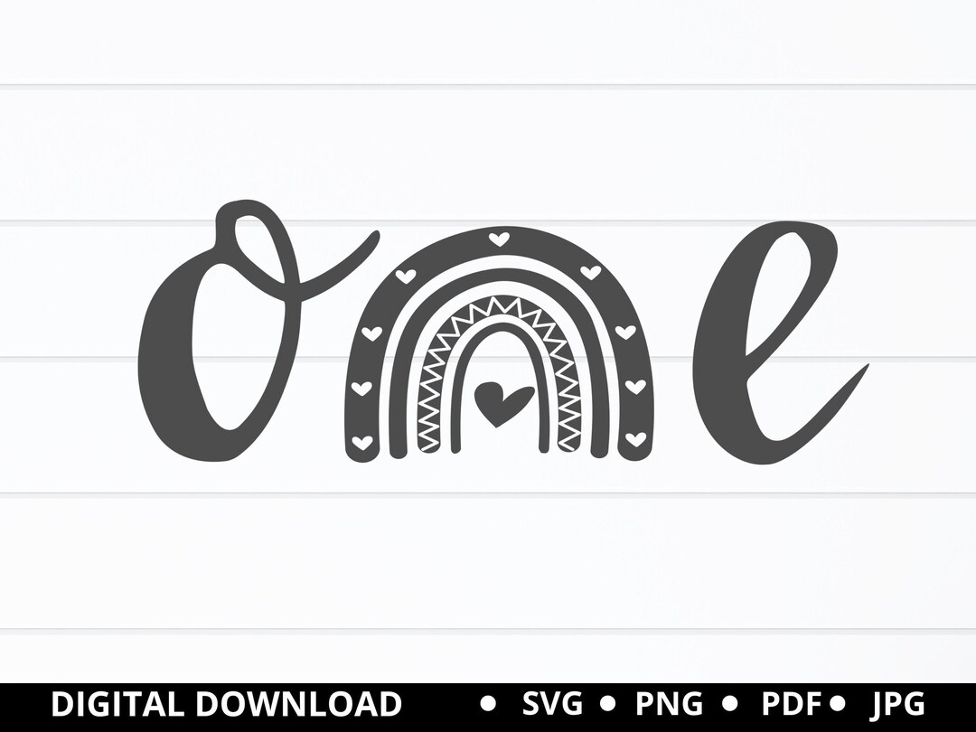 One Svg 1st Birthday, One Text With Boho Rainbow, One Svg Girl ...
