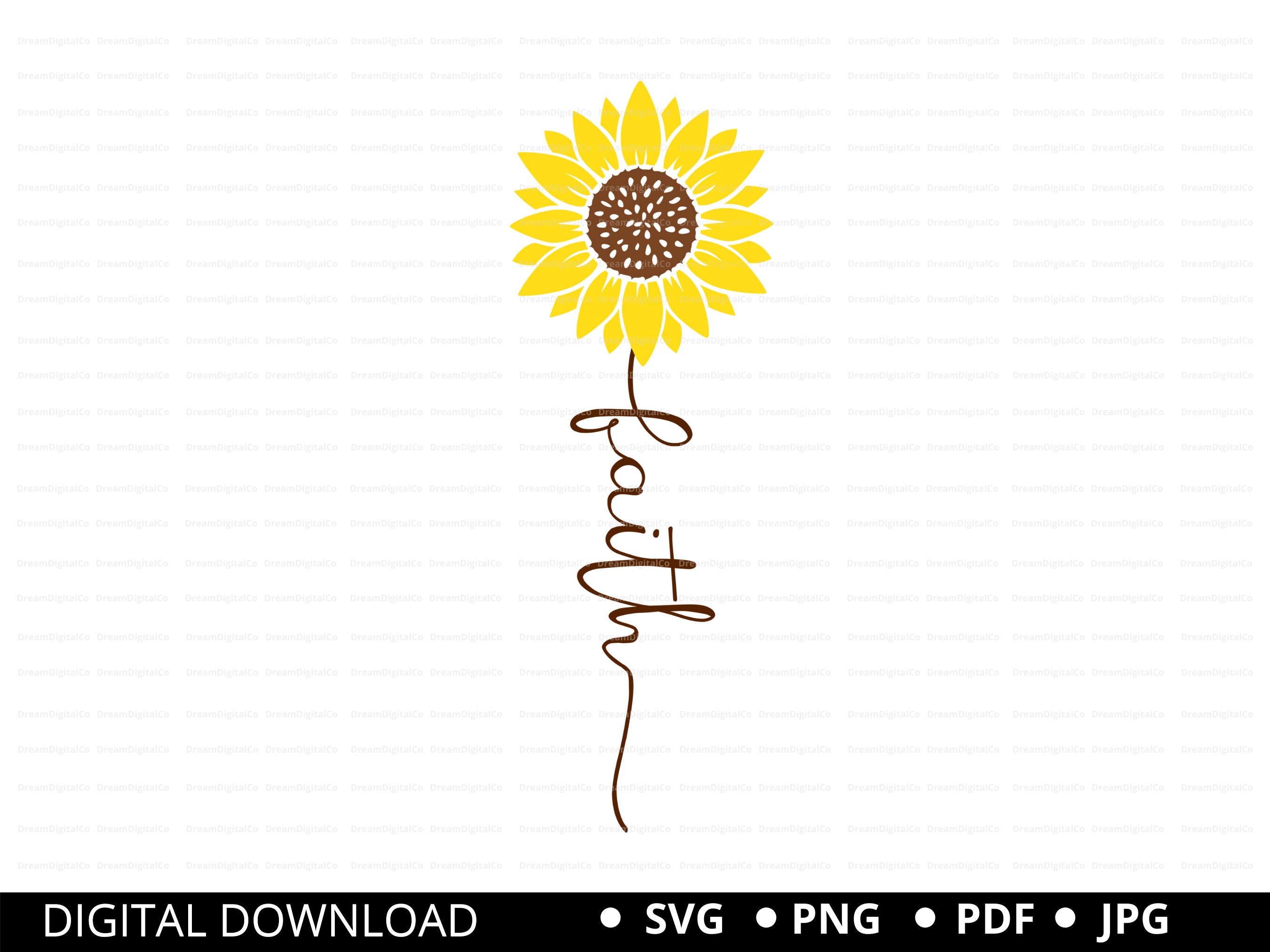 Faith Hope Love Svg Sunflower Svg Sunflower Bundle Flower - Etsy