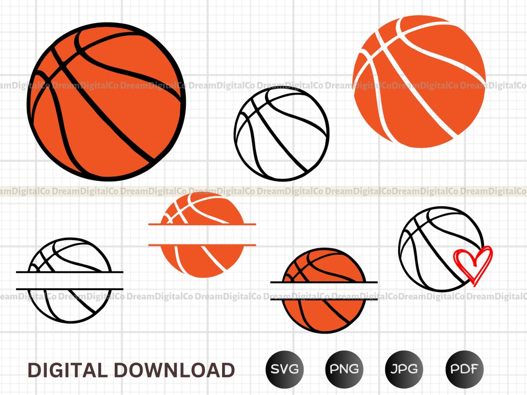 DIY Basketball Svg Bundle, Basketball Split Svg, Monogram, Sport ...