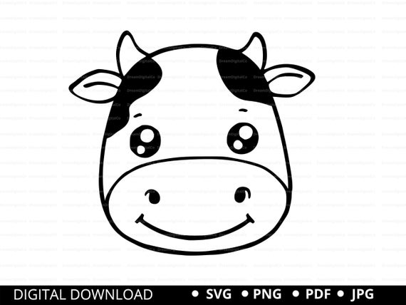 Vaca Svg Cara de vaca svg Animal svg Linda vaca svg Animal - Etsy México