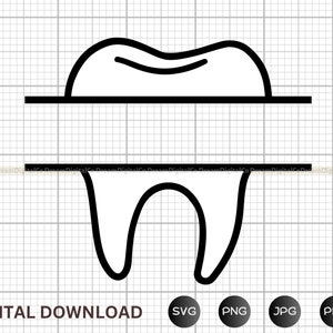 DIY Tooth Split Monogram, Tooth Svg, Teeth, Dentist, Name Frame, Tooth ...