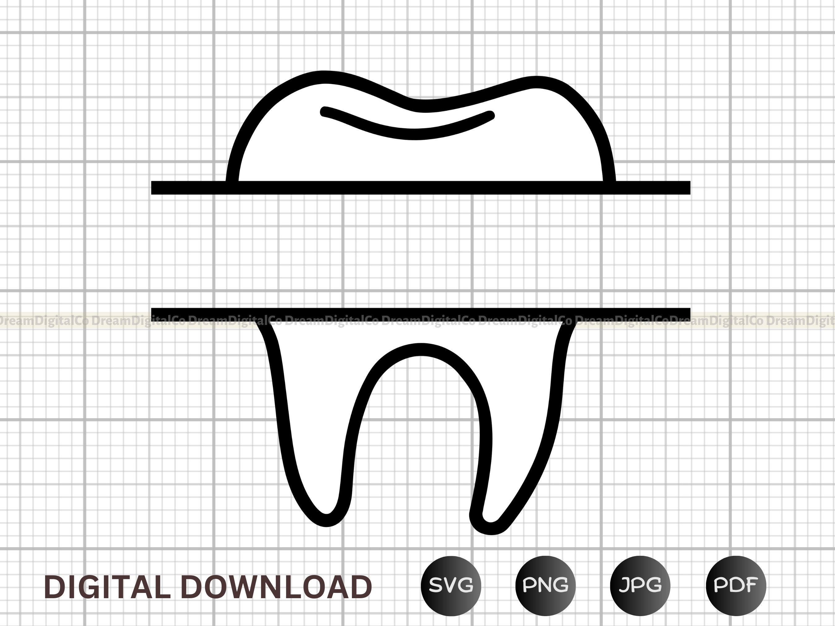 DIY Tooth Split Monogram, Tooth Svg, Teeth, Dentist, Name Frame, Tooth ...