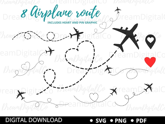 Airplane Bundle SVG PNG Clipart Travel Svg Love Travel | Etsy