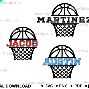 Basketball SVG Diy Basketball Team, Basketball & Half Hoop With Net ...