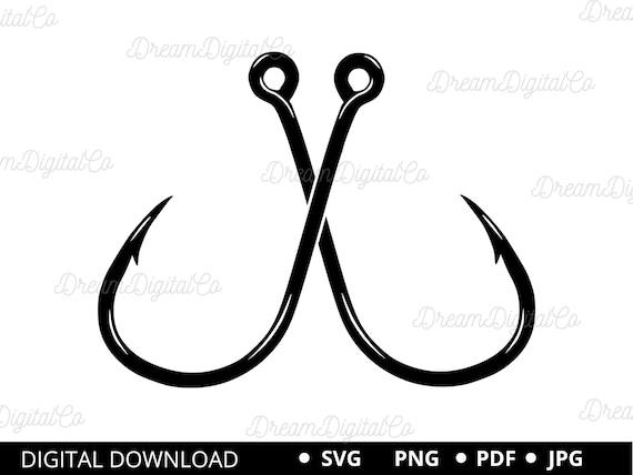 Crossed Fish Hooks Svg Fish Hook Svg Bass Fishing Svg - Etsy Ireland