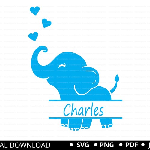 Elephant Monogram SVG Baby Elephant SVG Cute Elephant Girl - Etsy Canada