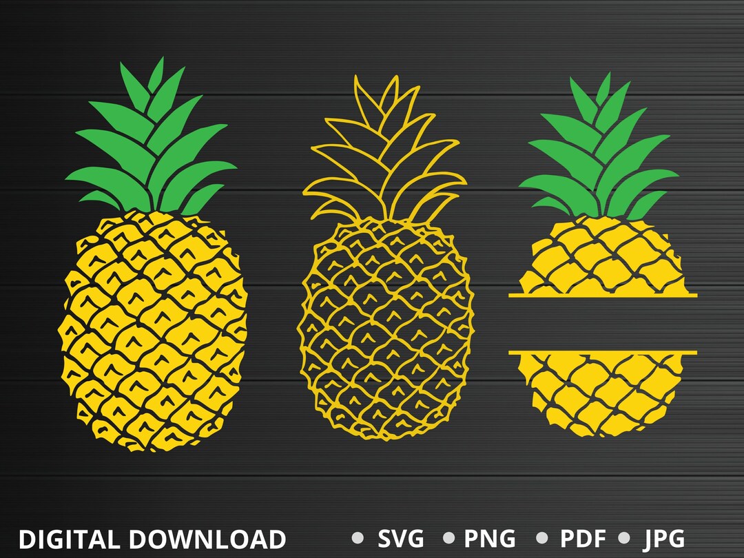 Pineapple SVG, DIY Pineapple Clipart, Vector Decal, Fruit, Tropical ...