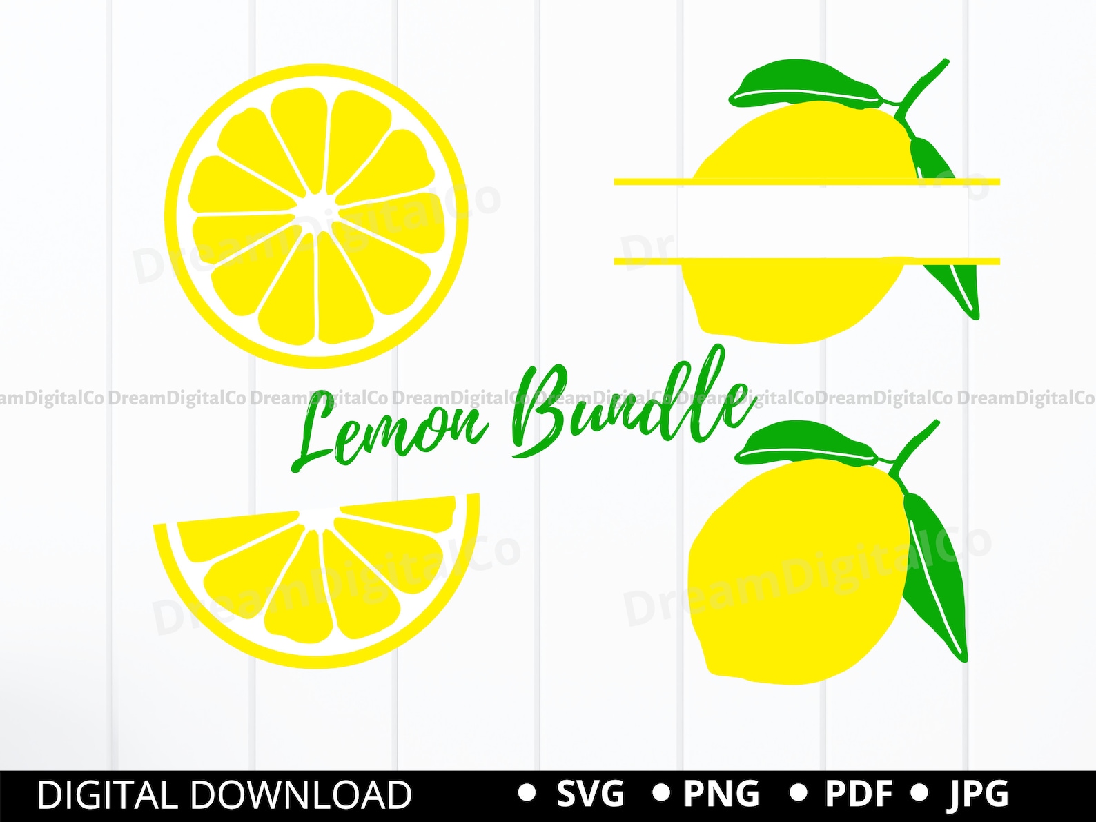 Lemon SVG Bundle, Lemon Slice Svg, Lemon Clipart, DIY Lemon Monogram ...