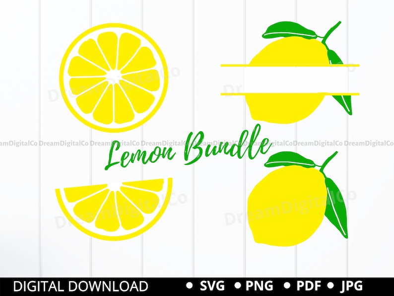 Lemon SVG Bundle, Lemon Slice Svg, Lemon Clipart, DIY Lemon Monogram ...