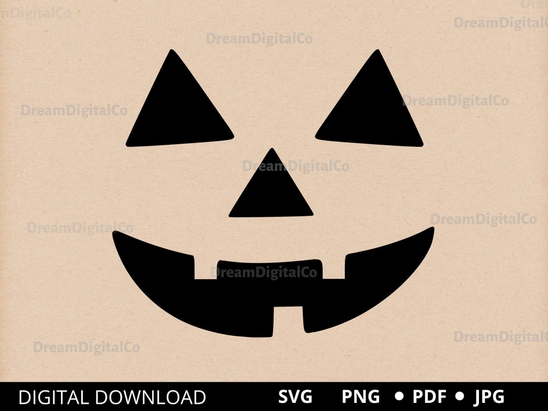 Pumpkin Face Svg, Halloween Svg, Vector Cut File for Cricut, Silhouette ...