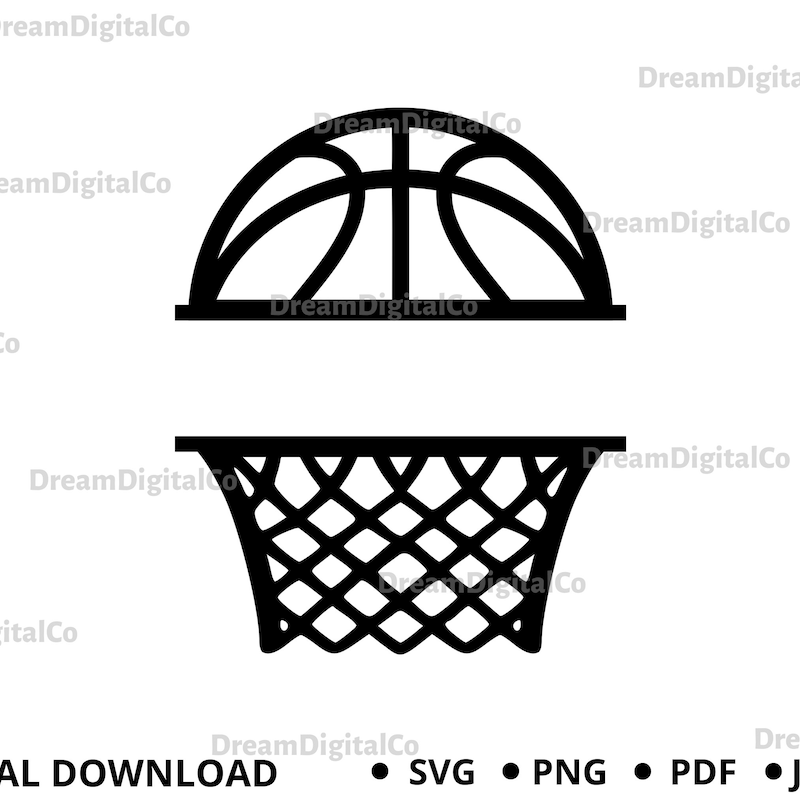 Half Basketball Svg - Etsy