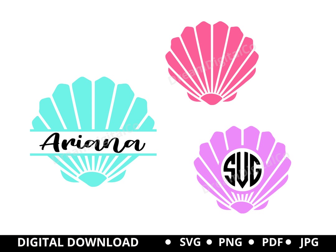 Seashell SVG Mermaid Shell Svg Shell Svg Mermaid Clip Art - Etsy