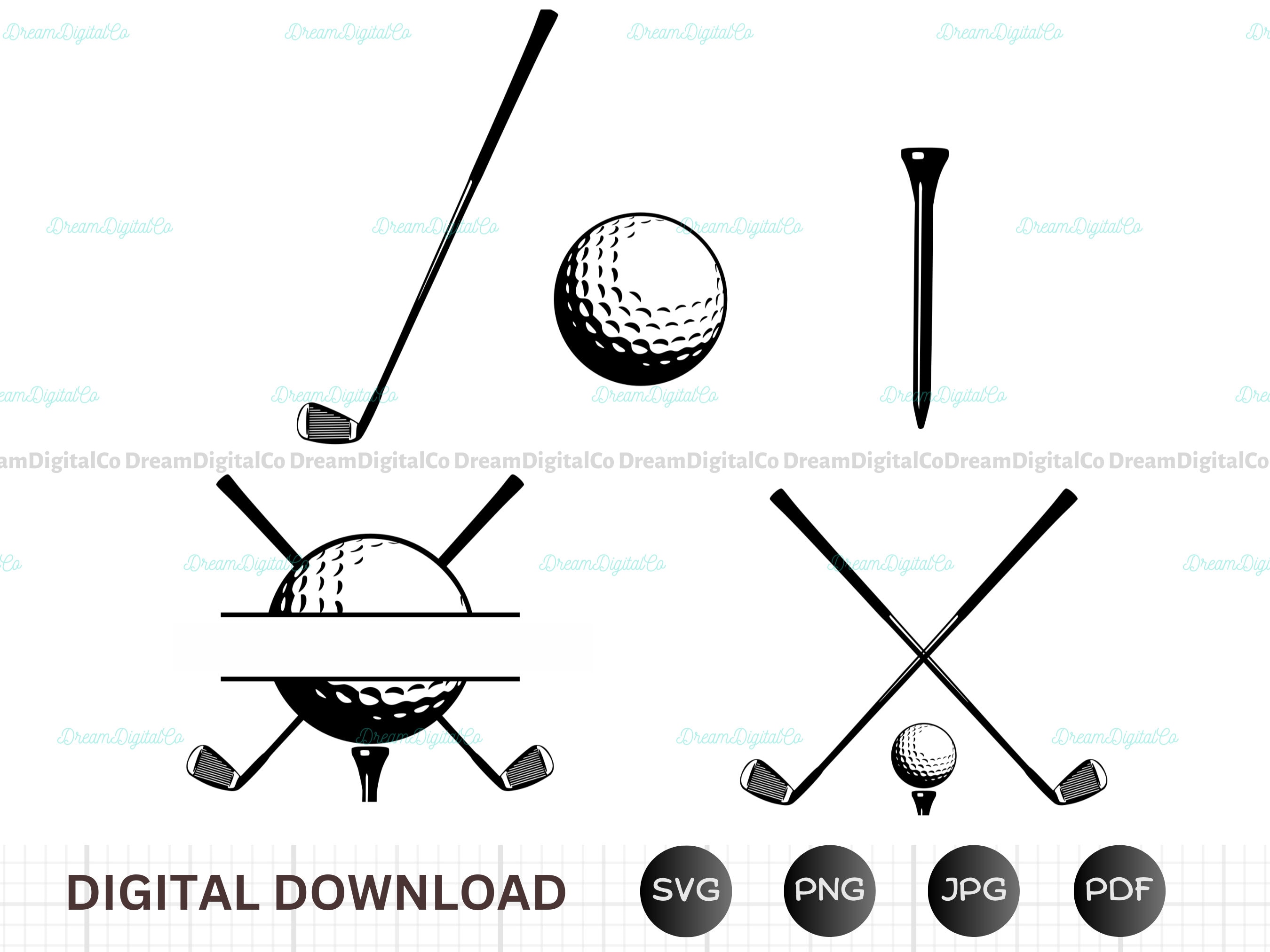 DIY Golf Svg Bundle, Golf Ball Svg, Golf Club, Golf Tee, Golfer Svg ...