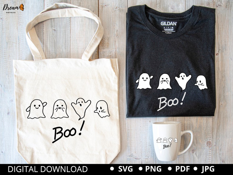 Ghost Svg Boo Svg Cute Ghost Clipart Spooky Svg Ghost Boo - Etsy