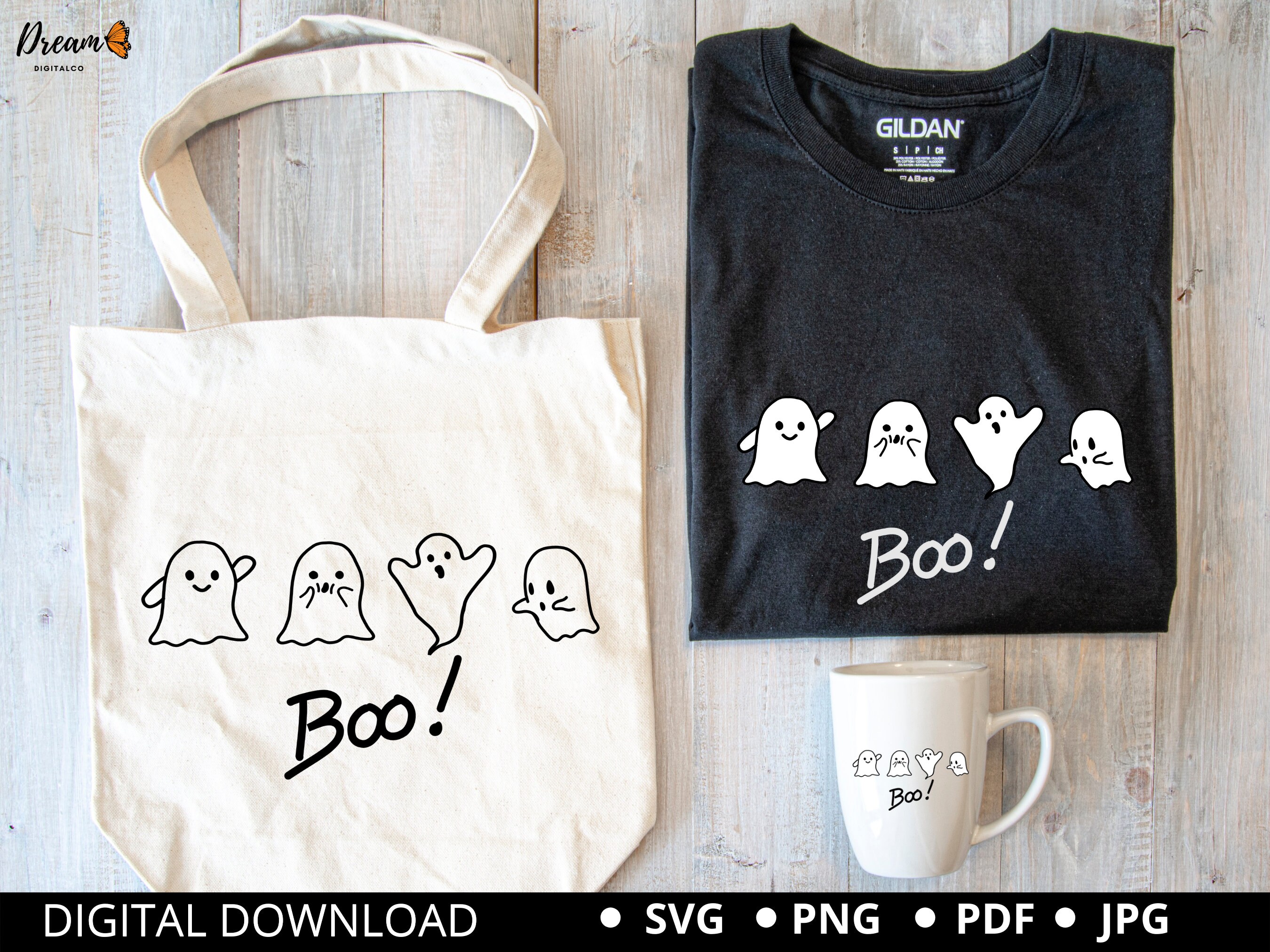 Ghost Svg, Boo Svg, Cute Ghost Clipart, Spooky Svg, Ghost Boo Svg ...