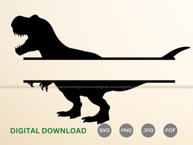 Tyrannosaurus Rex Svg T-rex Dinosaur Diy Split Name Frame - Etsy