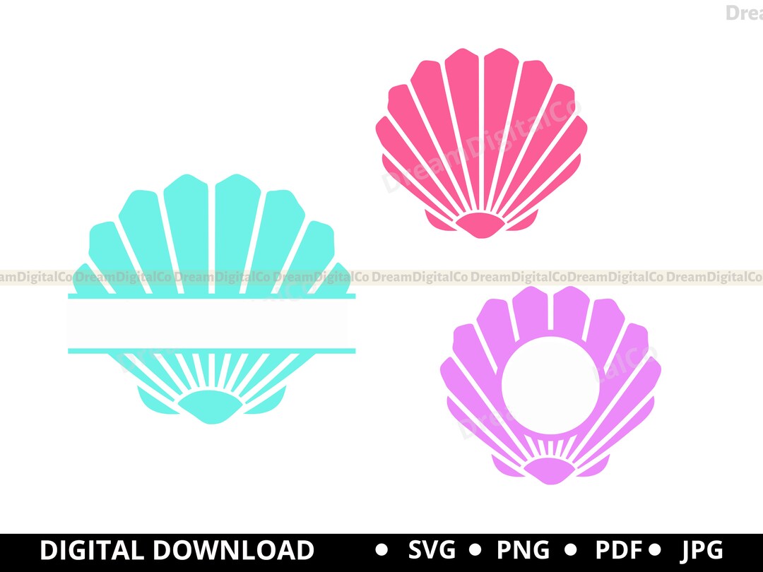 DIY Seashell SVG, Mermaid Shell Svg, Shell Svg, Mermaid Clip Art, Beach ...