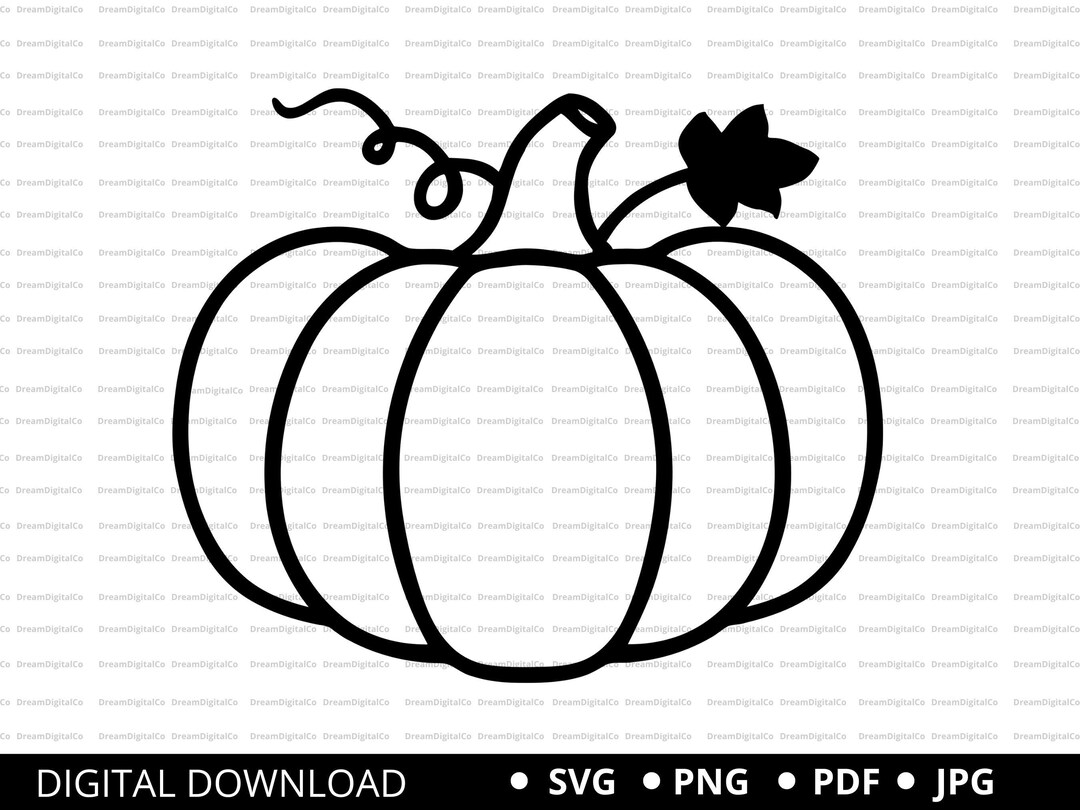Pumpkin SVG, Outline Pumpkin Svg, Fall Svg, Halloween Svg, Thanksgiving ...