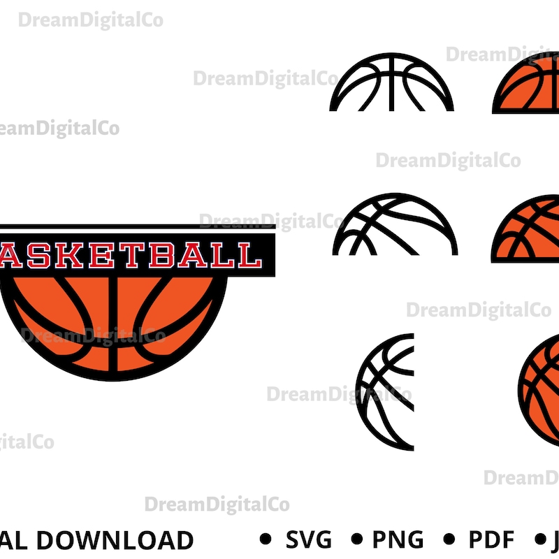 Half Basketball Svg - Etsy