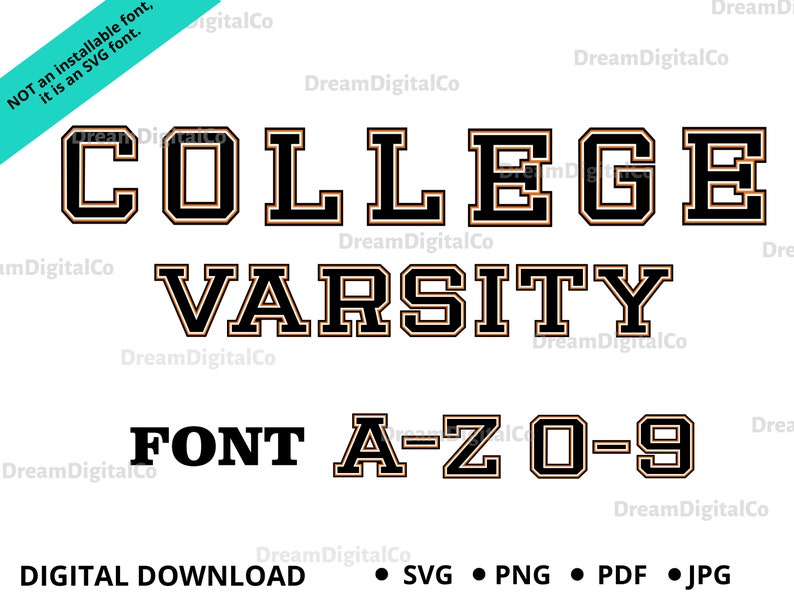 Varsity Layered Font Svg Files, University Font, Block Font Svg, Sport ...