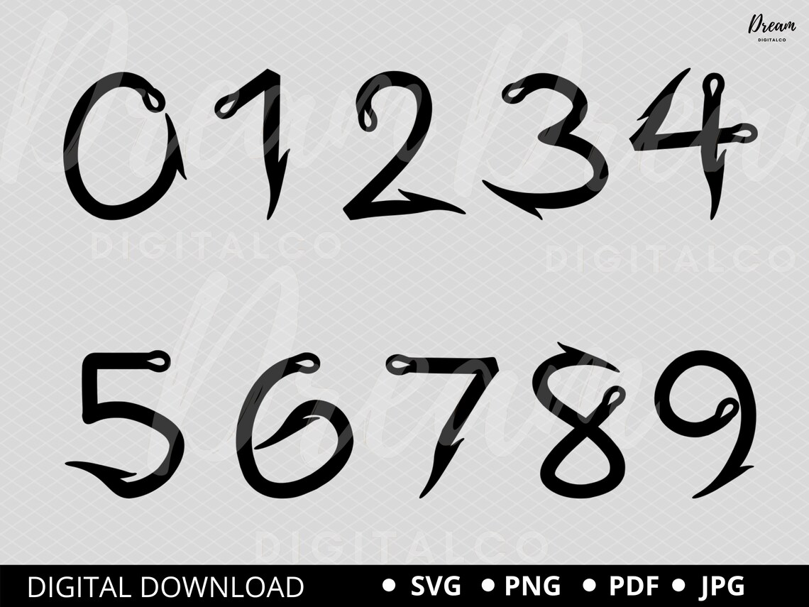 Fish Hook Fishing SVG Font, Fish Hooks Letters PNG, Hook Fishing ...