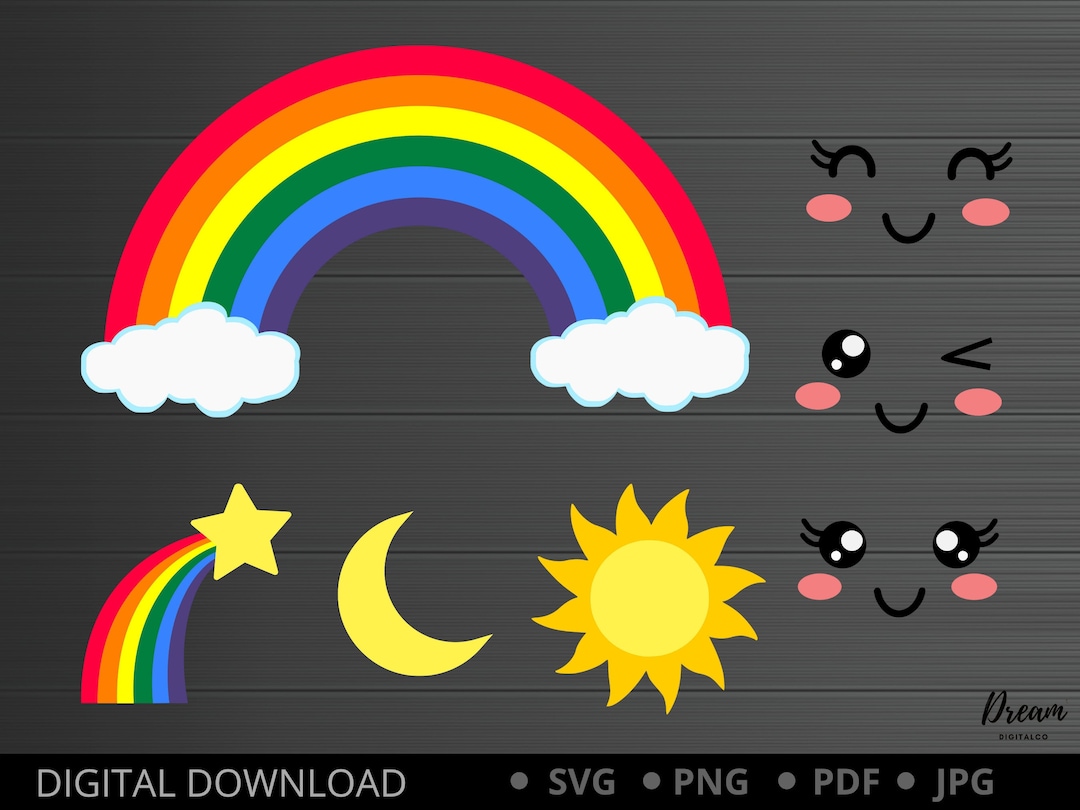 Rainbow SVG Bundle, Layered Rainbow, Rainbow PNG, Rainbow Clipart ...