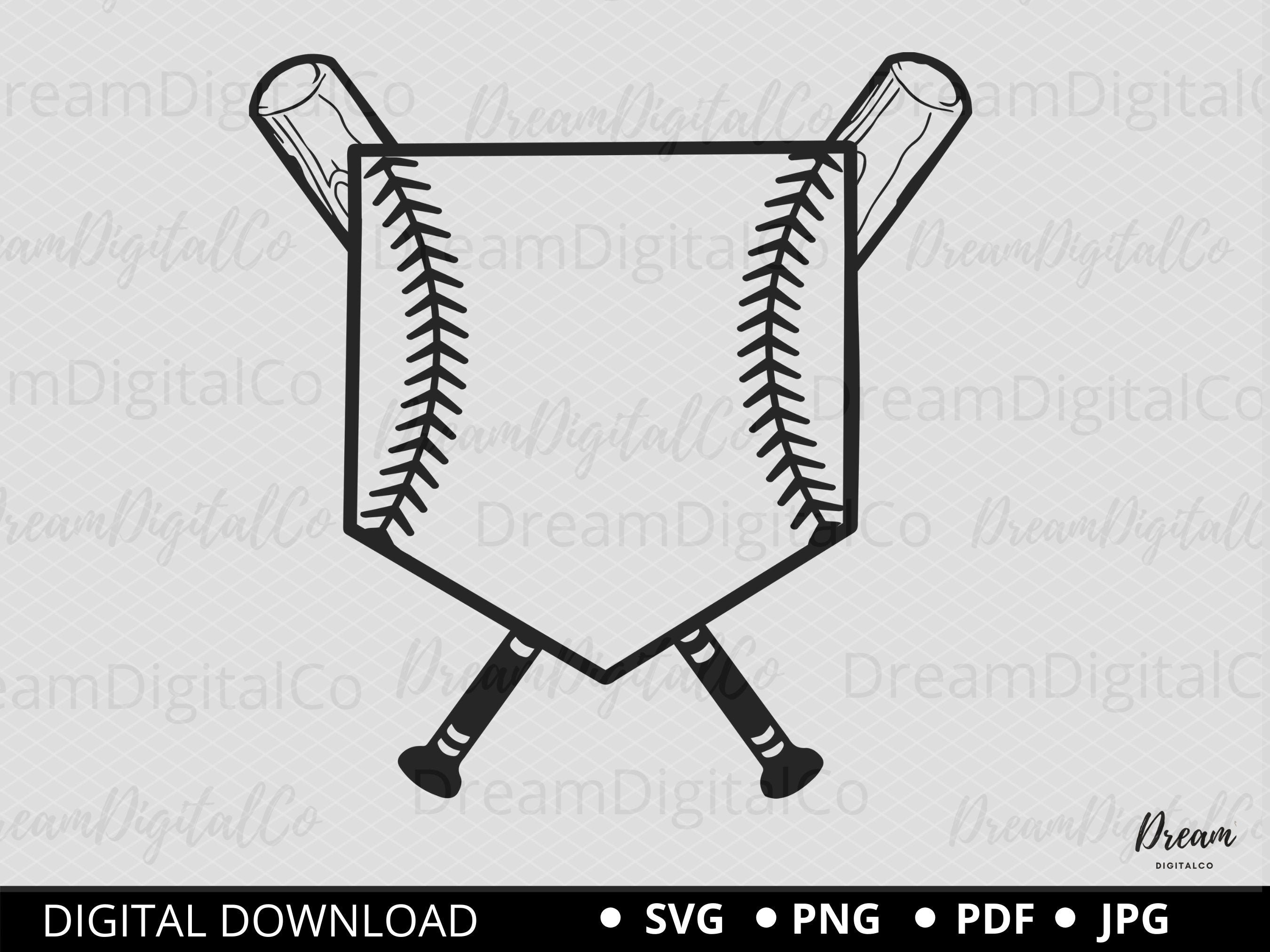 Home Plate and Cross Bats Svg Home Plate Svg Baseball Svg - Etsy Canada