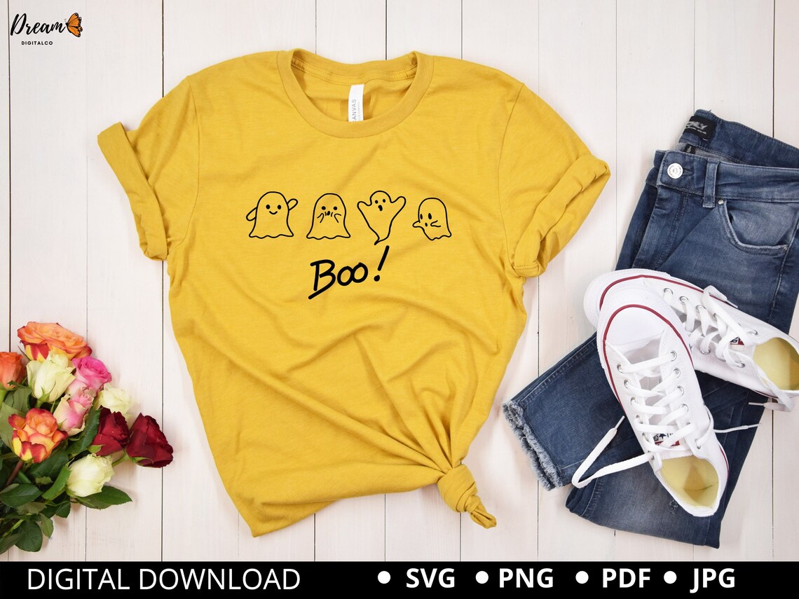 Ghost Svg Boo Svg Cute Ghost Clipart Spooky Svg Ghost Boo - Etsy