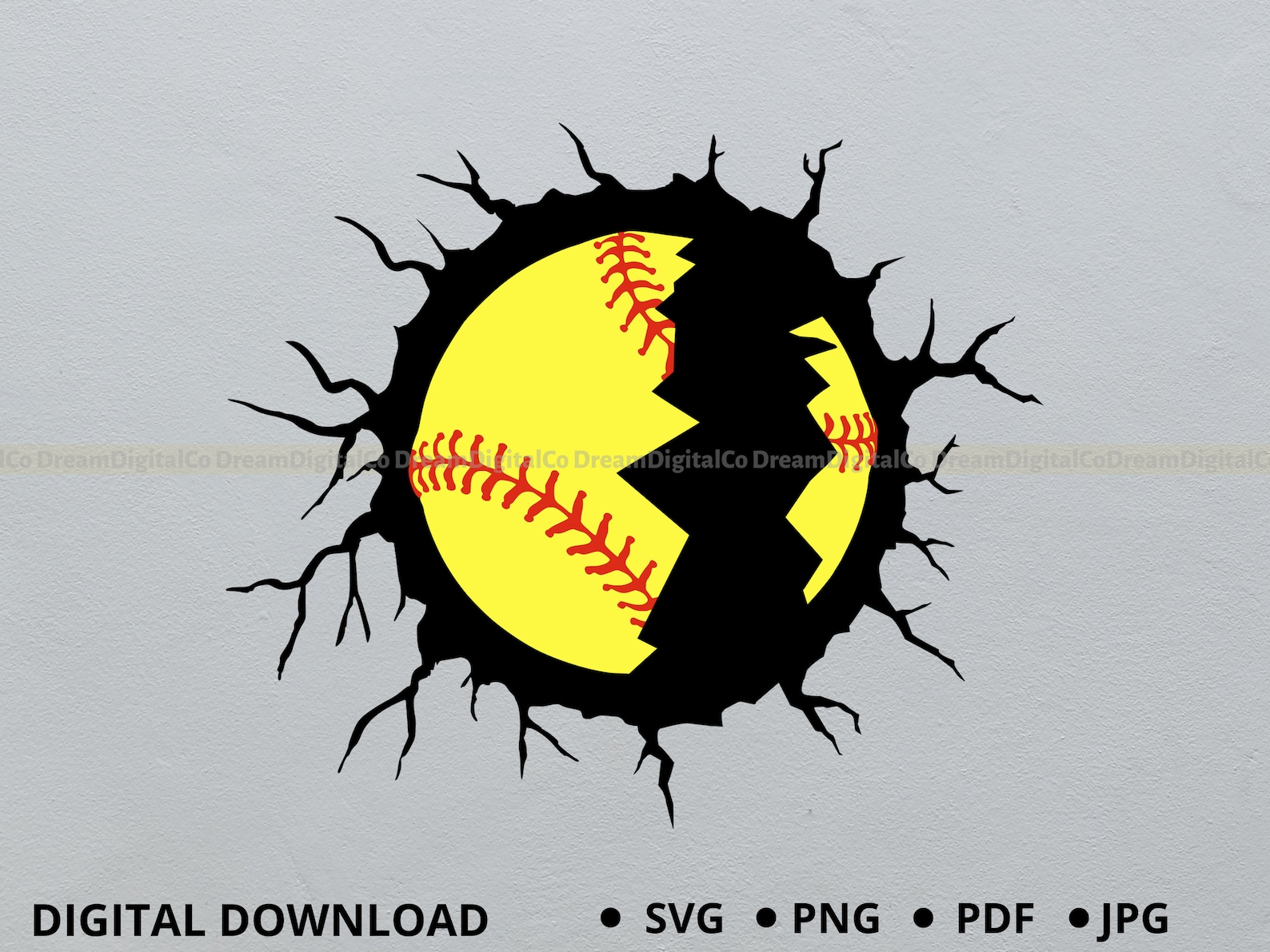 Softball Svg, DIY Softball Split Name Monogram Svg, Softball Svg Files ...