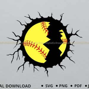 Softball Svg, DIY Softball Split Name Monogram Svg, Softball Svg Files ...