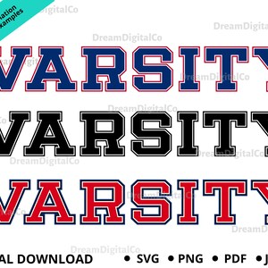 Varsity Layered Font Svg Files, University Font, Block Font Svg, Sport ...