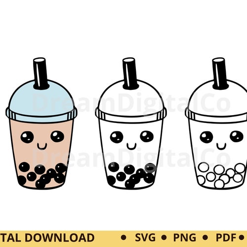 Bubble Tea SVG Cute Boba Tea Lover Kawaii Drink Kids Shirt - Etsy