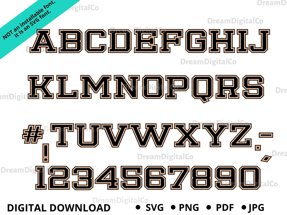 Varsity Layered Font Svg Files University Font Block Font - Etsy