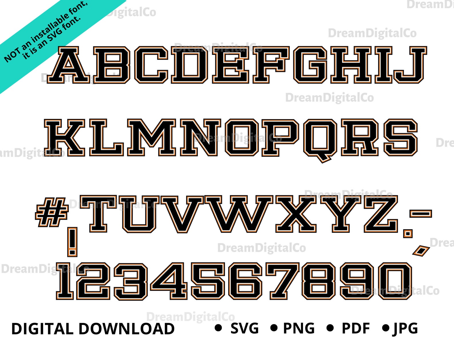 Varsity Layered Font Svg Files University Font Varsity - Etsy