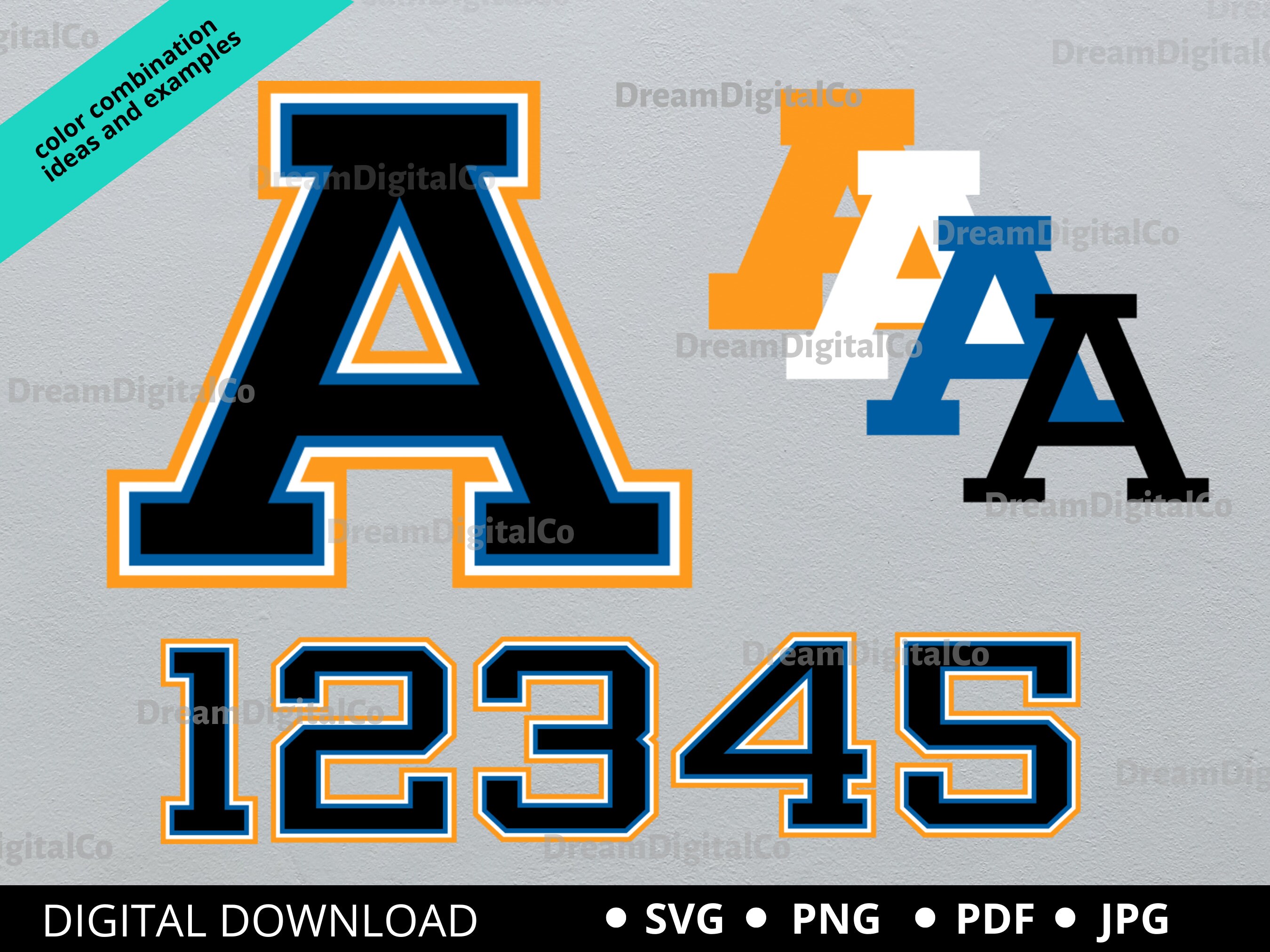 Varsity Layered Font Svg Files University Font Block Font - Etsy Canada