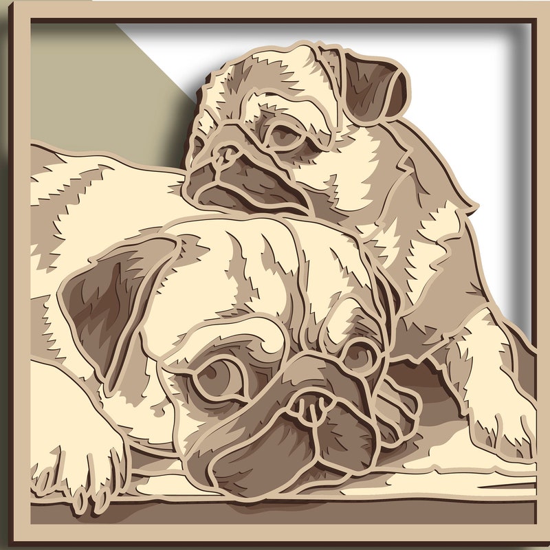 Pug Silhouette Laser File - Etsy