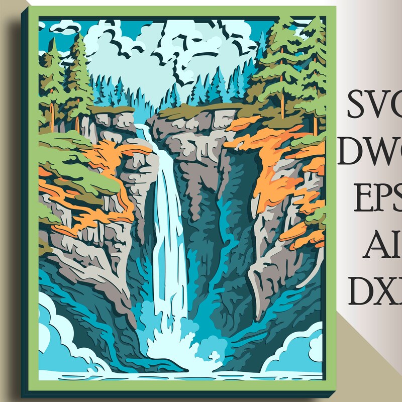 Waterfall Svg - Etsy