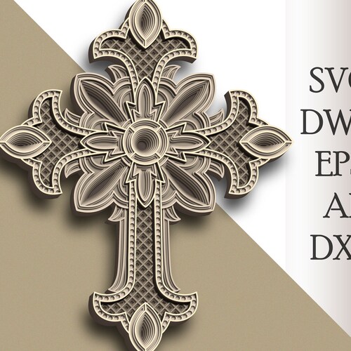 Cross Multilayer SVG/ Cross Cut File/ 3D Layer/ Plywood - Etsy