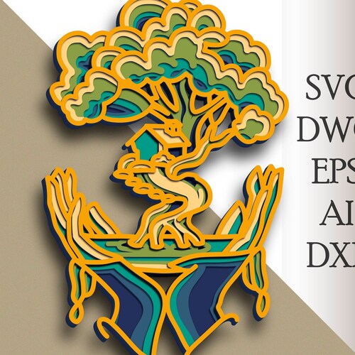 Nature Multilayer SVG/ Nature Cut File/ 3D Layer/ Plywood | Etsy