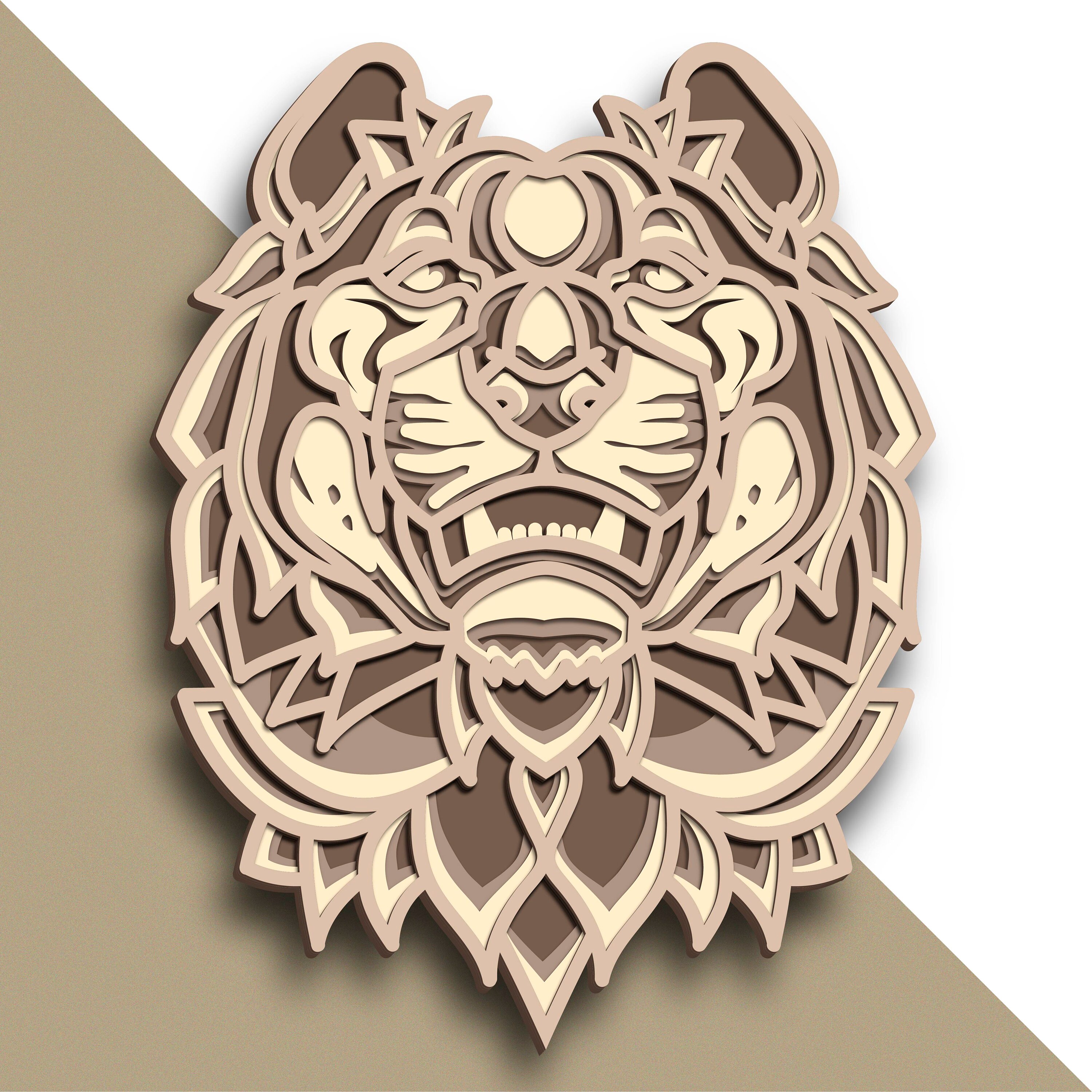 Tiger Head Multilayer SVG/ Tiger Cut File/ 3D Layer/ Plywood - Etsy
