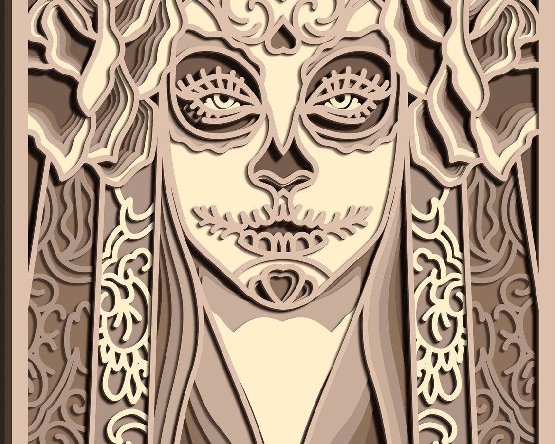 Sugar Skull Multilayer SVG/ Skull Mandala Cut File/ 3D Layer/ - Etsy