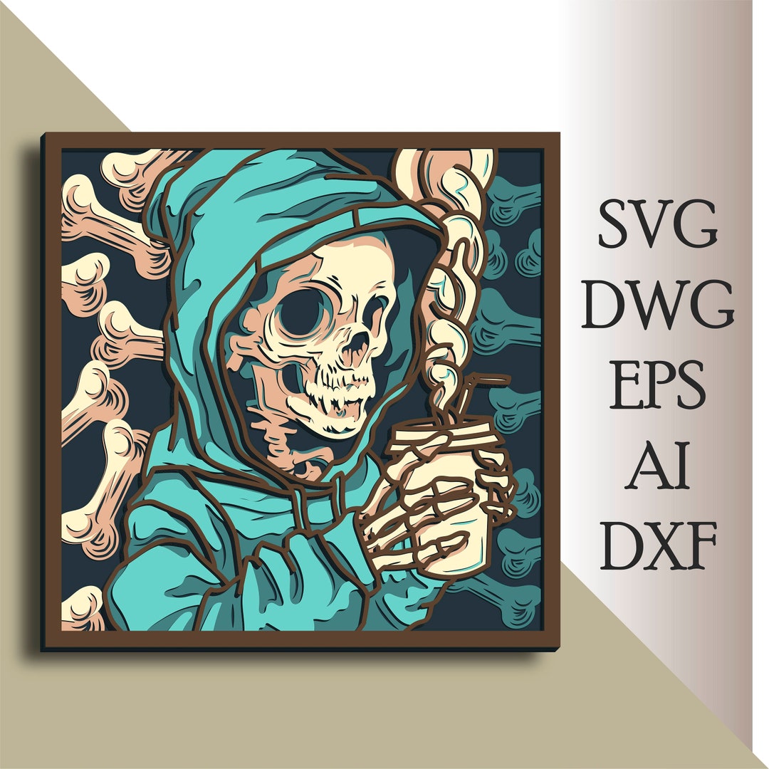 Skeleton Multilayer SVG/ Skeleton Mandala Cut File/ 3D Layer/ Plywood ...