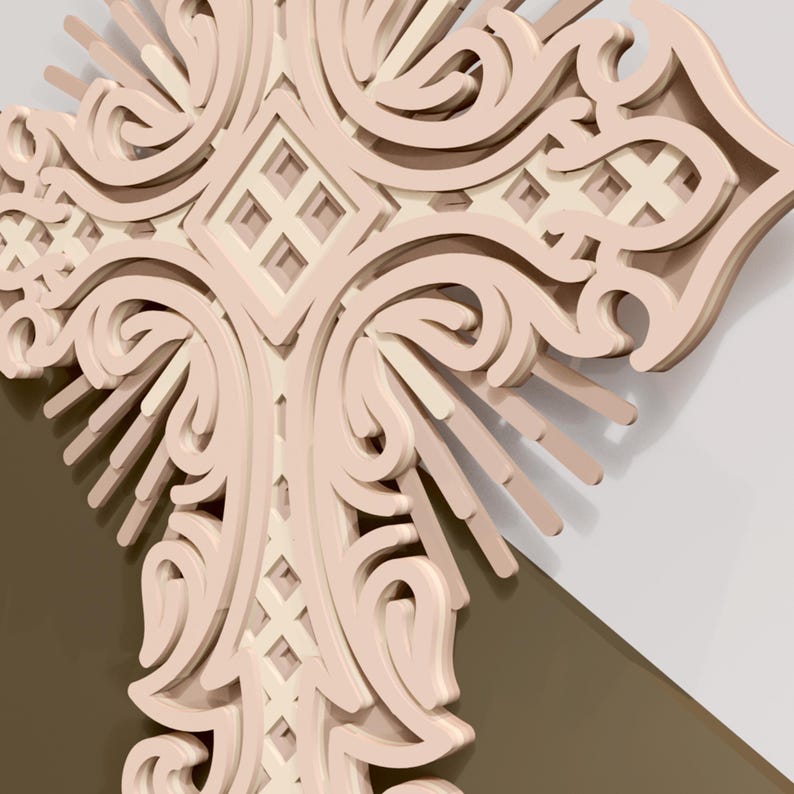Cross Multilayer SVG. Laser Cut File. Layer Construction. Plywood ...