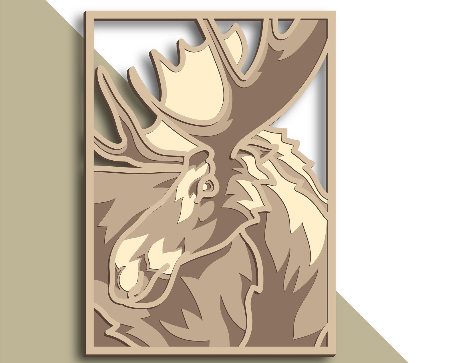 Moose Multilayer SVG. Laser Cut File. Layer Construction. Plywood ...