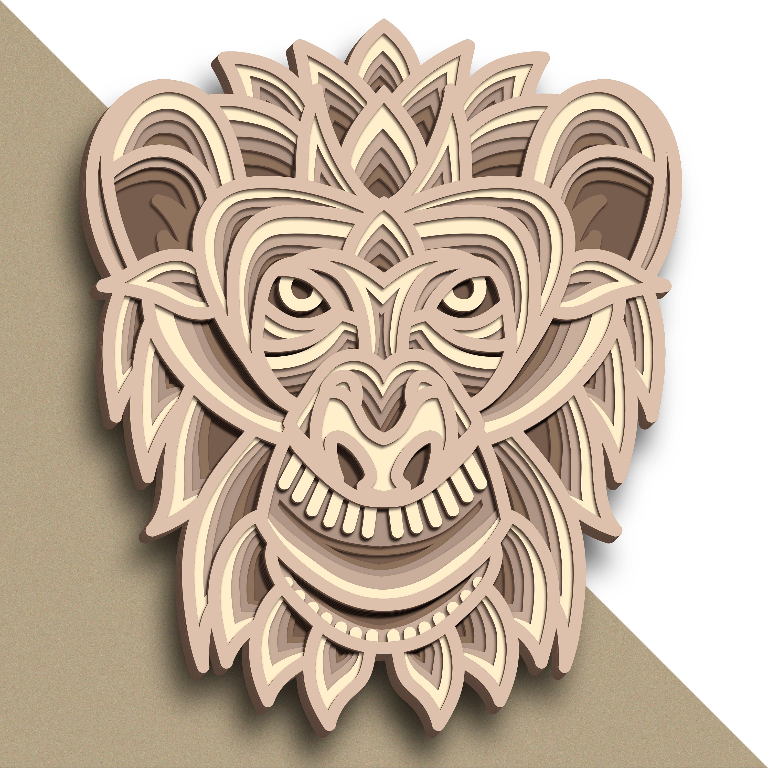 Monkey Multilayer SVG/ Monkey Cut File/ 3D Layer/ Plywood - Etsy