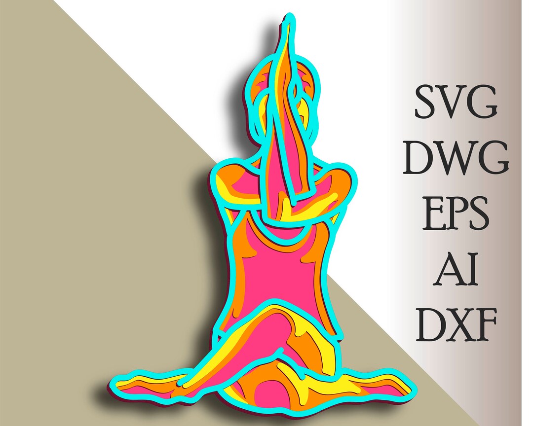 Yoga Multilayer SVG/ Yoga Cut File/ 3D Layer/ Plywood Cutting/ - Etsy